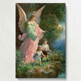 Guardian Angel Protecting Children Spiritual Wall Print