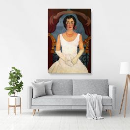 Frida Kahlo Portrait of an injury in white Photo Print on Canvas, Wall ...